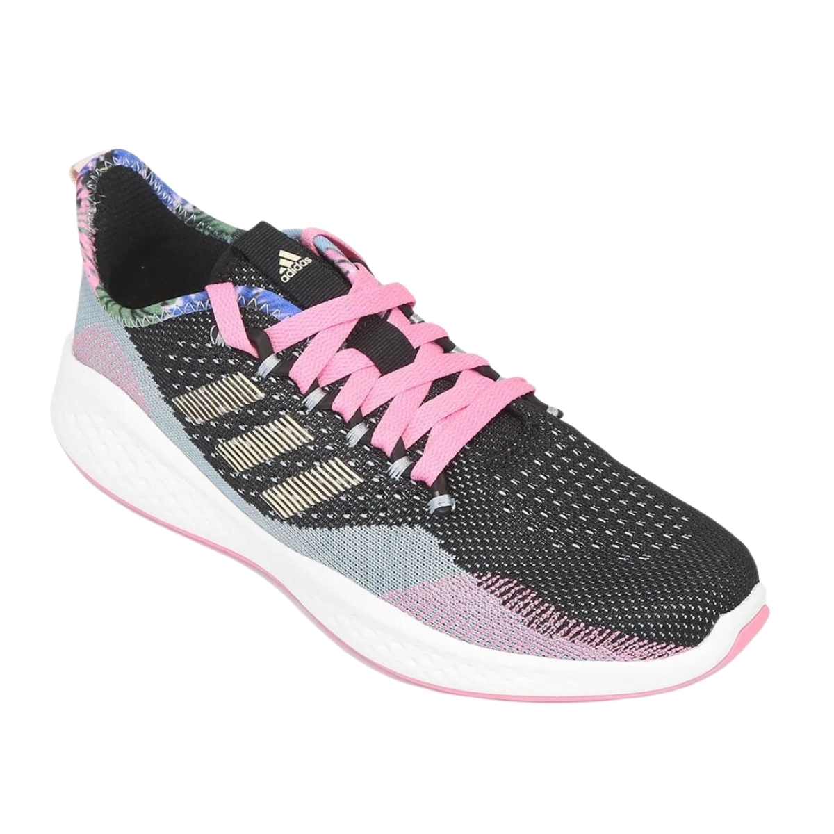 Tênis Adidas Fluidflow Feminino - Preto/Rosa - Tênis Adidas Fluidflow Feminino - Preto/Rosa - Adidas