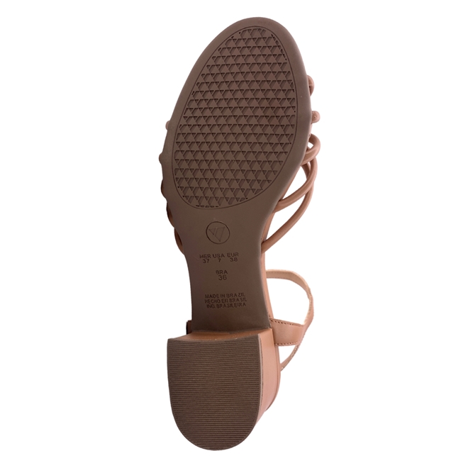 Sandália Salto Bloco Via Uno Feminina 427108 - Nude - Sandália Salto ...