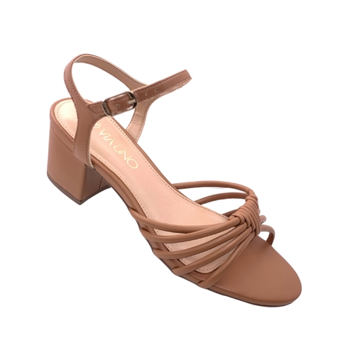 Sandália Salto Bloco Via Uno Feminina 427108 - Nude - Sandália Salto ...