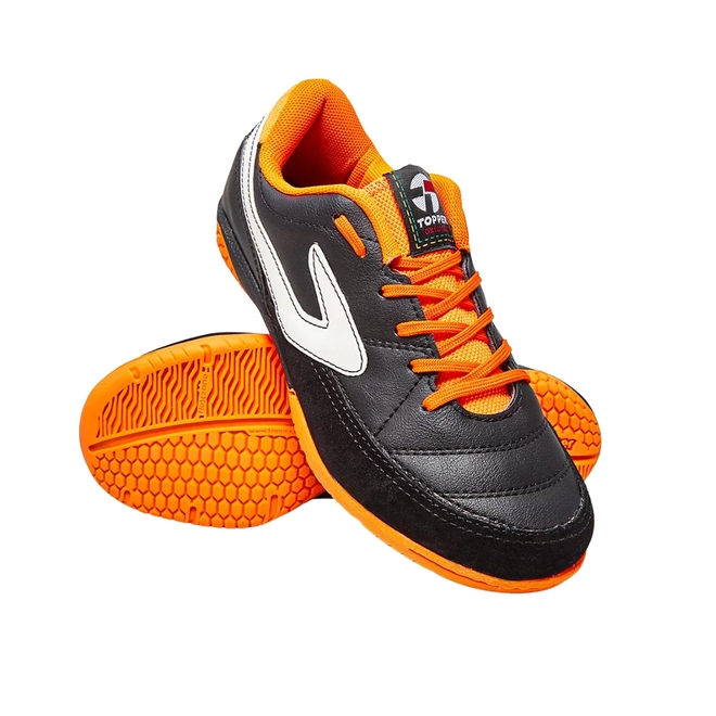 Chuteira Infantil Indoor Topper Masculina TP05040001 - Preto/Laranja ...