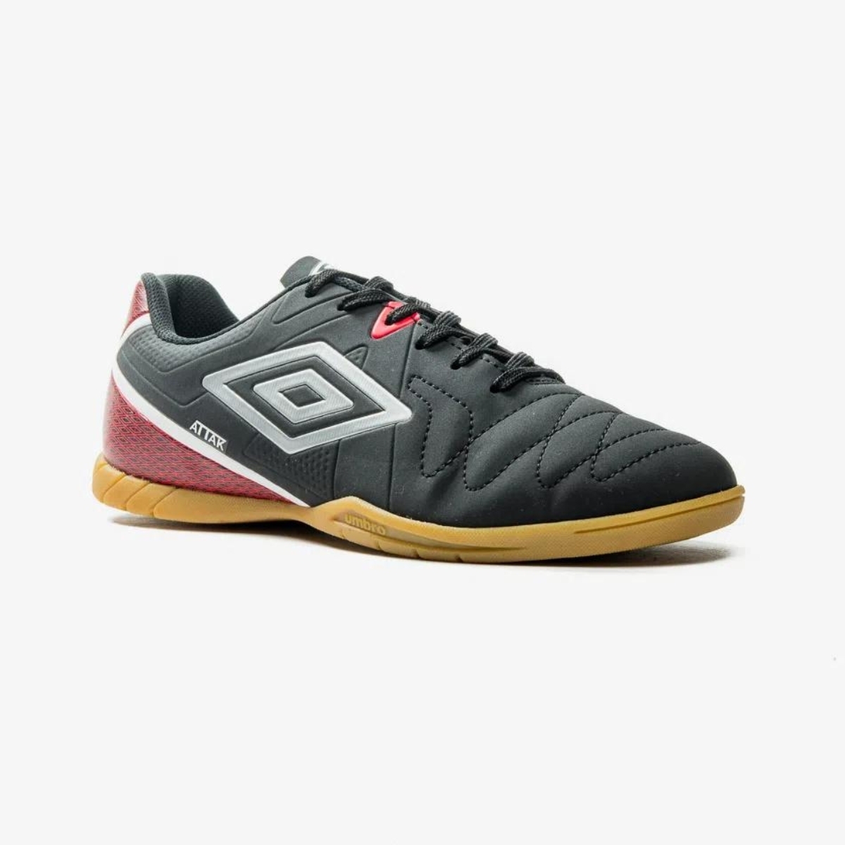 Chuteira Futsal Umbro Attak Eternal Masculino - Preto/Prata/Vermelho - Chuteira Futsal Umbro ...