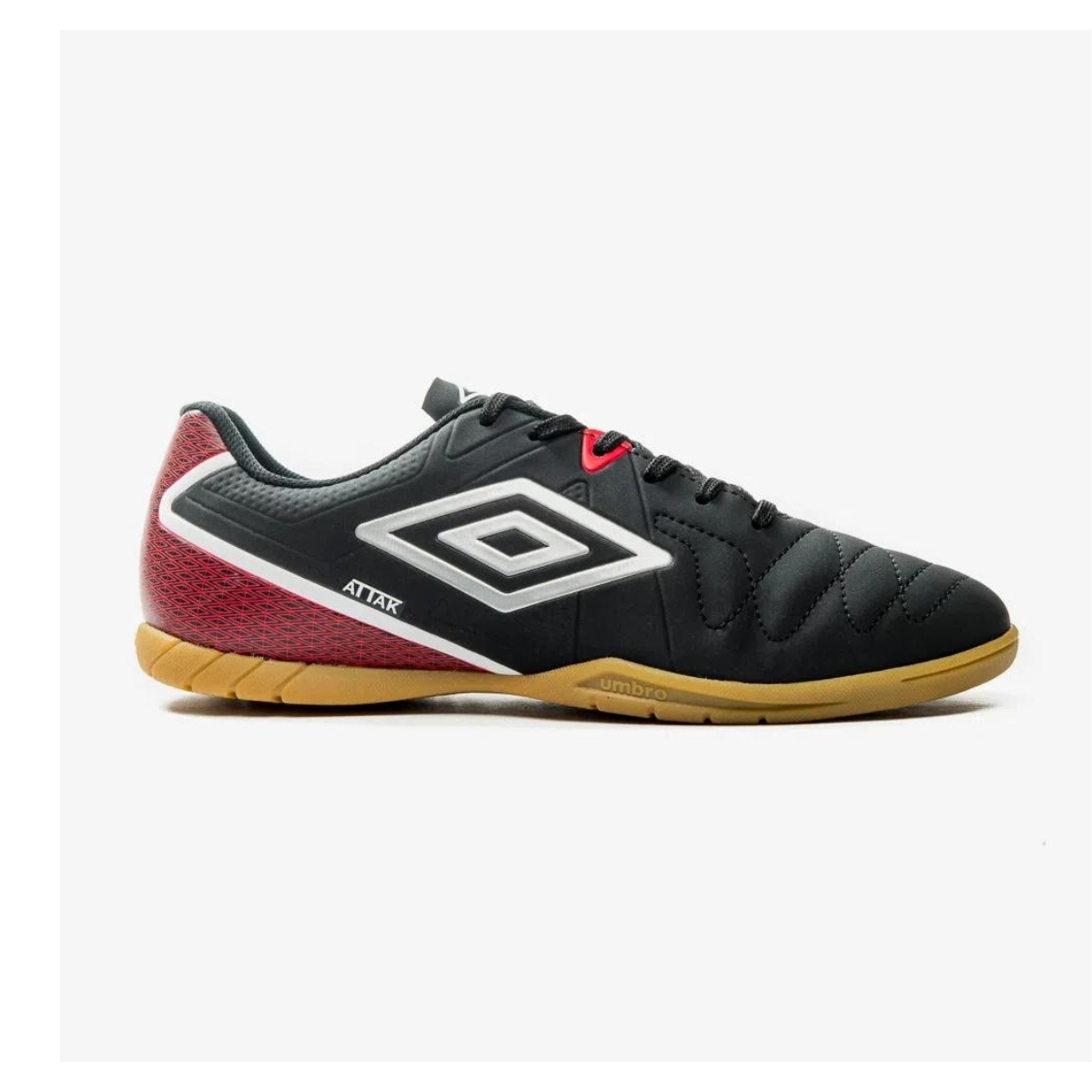 Chuteira Futsal Umbro Attak Eternal Masculino - Preto/Prata/Vermelho - Chuteira Futsal Umbro ...